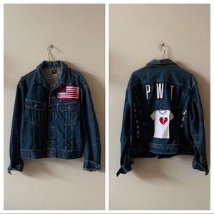Lee | Jackets & Coats | Vintage Lee Distressed Embroidered Jean Jacket ...